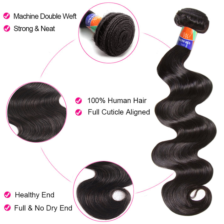 3 Bundle Deals Body Wave 12-32 inch 100% PREMIUM Virgin Hair Extension ...